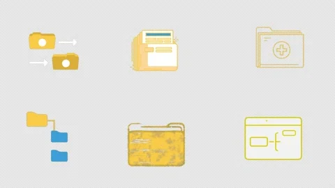 computer Folder Icons Set animation tran... | Stock Video | Pond5
