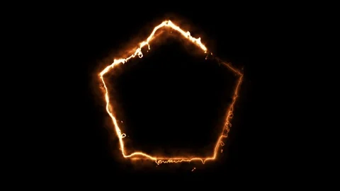 Computer generated fire polygon on black... | Stock Video | Pond5