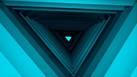 Computer generated triangle tunnel. Spac... | Stock Video | Pond5