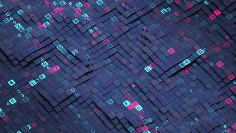 Computer hex code seamless loop 3D rende... | Stock Video | Pond5