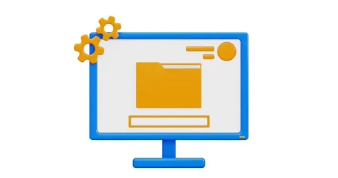 Computer icon for downloading files. Ope... | Stock Video | Pond5