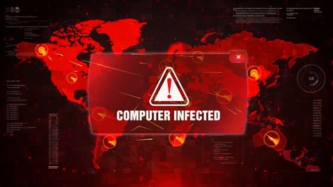 Computer Infected Alert Warning Attack o... | Stock Video | Pond5