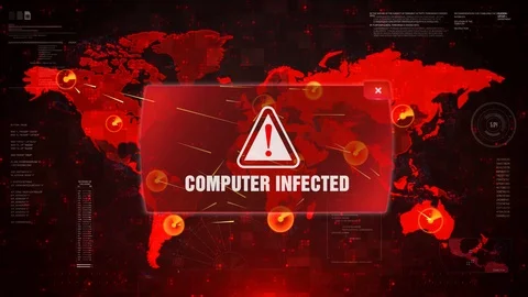 Computer Infected Alert Warning Attack o... | Stock Video | Pond5