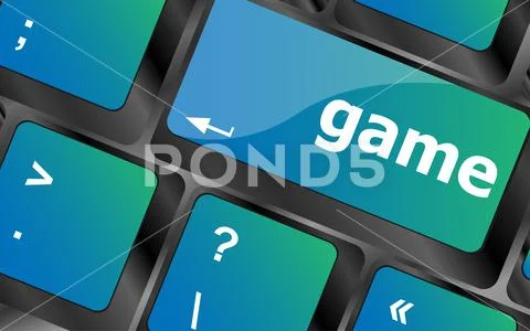 Computer keyboard with game key - technology background: Graphic #141999337