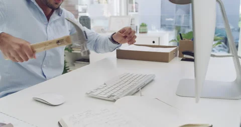 Angry Smash Computer Stock Video Footage | Royalty Free Angry Smash ...