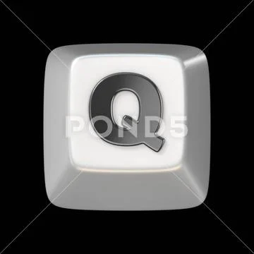 Computer keyboard key FONT. Letter Q 3D Computer keyboard key FONT ...