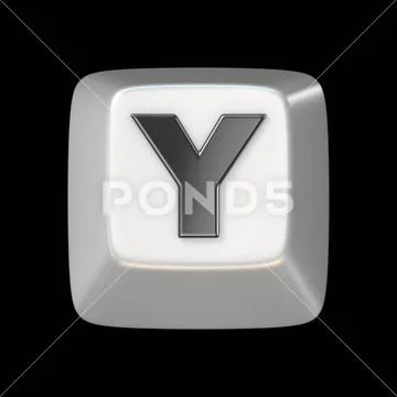Computer keyboard key FONT. Letter Y 3D Computer keyboard key FONT ...