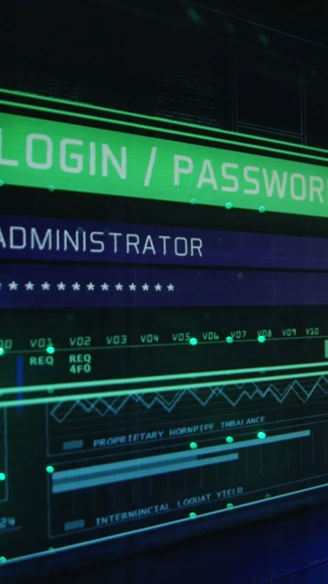 Computer login screen in a modern data c... | Stock Video | Pond5