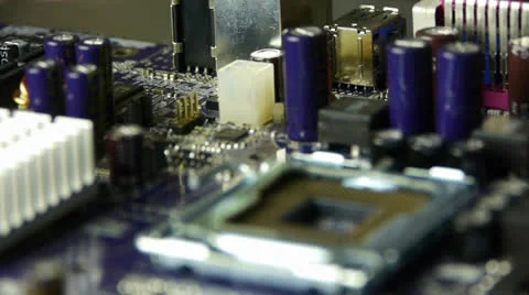 computer main board,assembly circuit. | Stock Video | Pond5