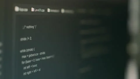 Computer monitor with developing program... | Stock Video | Pond5