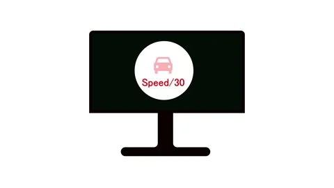 Computer monitor displaying a red triang... | Stock Video | Pond5