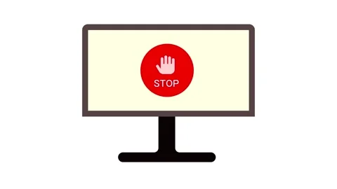 Computer monitor displaying a stop sign ... | Stock Video | Pond5