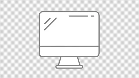 Computer Monitor line icon on the Alpha ... | Stock Video | Pond5