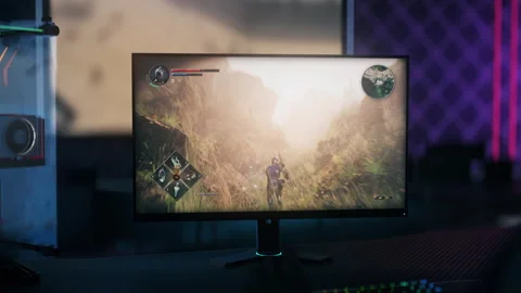 Computer Monitor Shows Mockup Animation ... | Stock Video | Pond5