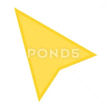 Computer mouse click cursor yellow arrow. Illustration #282972592