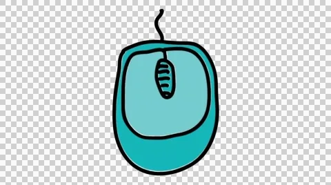 computer mouse icon cartoon hand drawn i... | Stock Video | Pond5