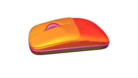 Computer mouse rotating. Orange color. I... | Stock Video | Pond5