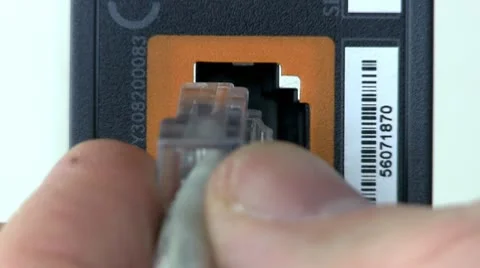 Plug In Ethernet Cable Stock Footage ~ Royalty Free Stock Videos | Pond5