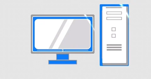 Computer (PC) design icon desktop animat... | Stock Video | Pond5