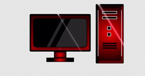 Computer (PC) design icon desktop animat... | Stock Video | Pond5