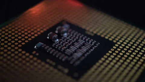 Computer processor back side with RGB li... | Stock Video | Pond5