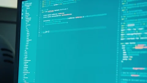 computer programmer sitting in front of ... | Stock Video | Pond5