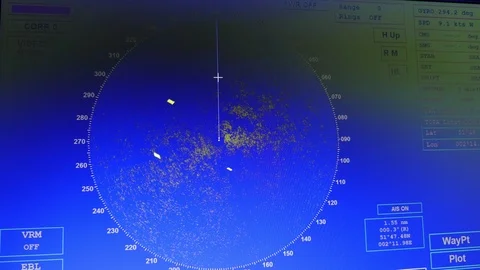 Computer radar with many spots and texts... | Stock Video | Pond5