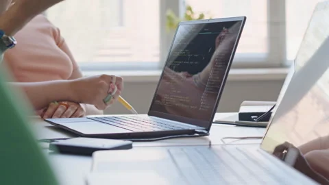 Computer Science Students Typing Source ... | Stock Video | Pond5