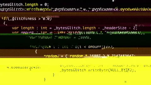 Computer screen with MS-DOS code glitchi... | Stock Video | Pond5