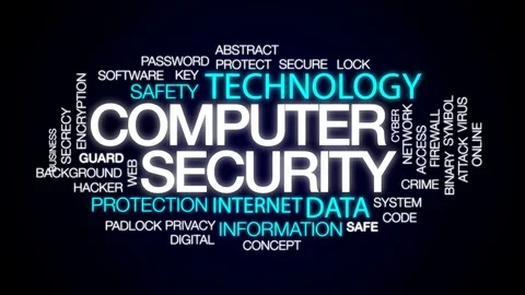 Computer security animated word cloud, t... | Stock Video | Pond5