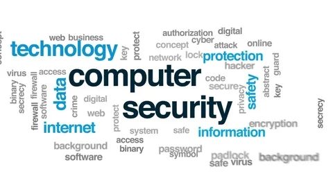 Computer security animated word cloud, t... | Stock Video | Pond5