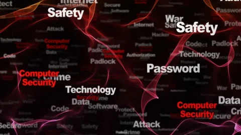 COMPUTER SECURITY Keywords Animation, Ba... | Stock Video | Pond5