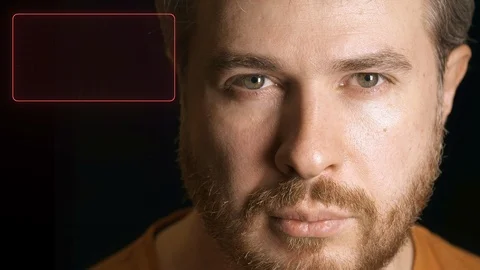 Computer system scans man's face and can... | Stock Video | Pond5