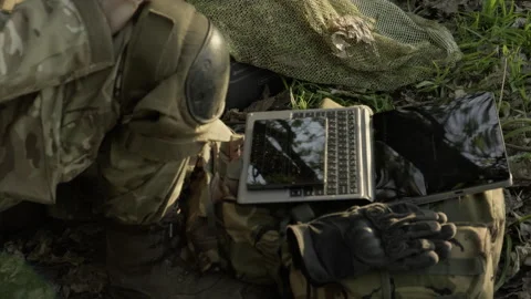 Computer technology in the modern army. ... | Stock Video | Pond5