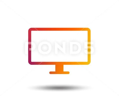 Computer widescreen monitor sign icon.: Graphic #94744533
