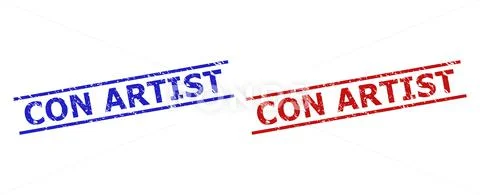 CON ARTIST Seals with Unclean Texture and Parallel Lines: Royalty Free ...