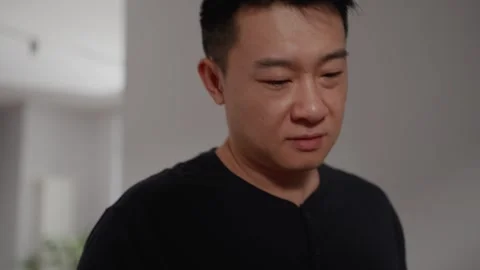 Concentrated sad man texting on cell pho... | Stock Video | Pond5