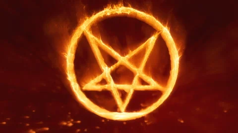 Concept animation of a burning pentagram... | Stock Video | Pond5
