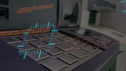Concept of the ATM machine with running ... | Stock Video | Pond5