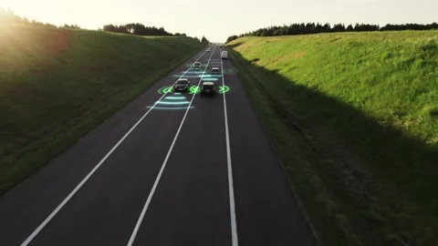 Concept of autonomous cars control and d... | Stock Video | Pond5