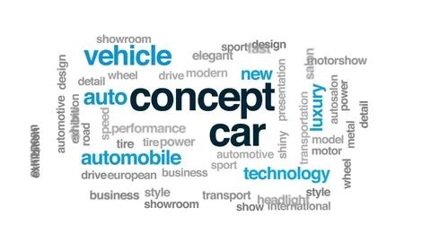 Concept car animated word cloud, text de... | Stock Video | Pond5