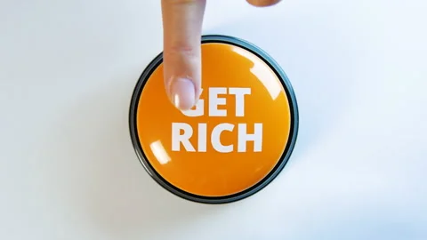 Concept of getting rich fast. Woman push... | Stock Video | Pond5