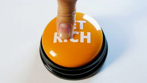 Concept of getting rich fast. Woman push... | Stock Video | Pond5