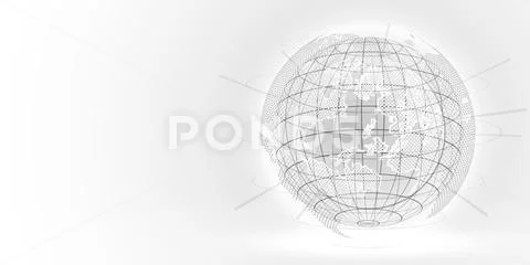 Concept global planet earth point gray background. ~ Clip Art #126008951
