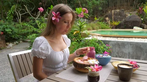 Concept of Healthy Eating. Slow Motion o... | Stock Video | Pond5