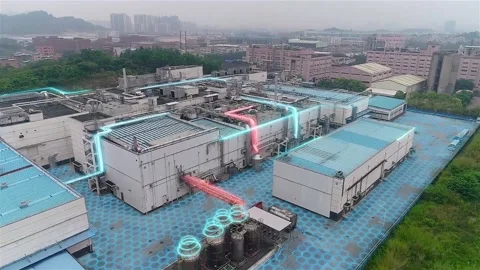 The concept of a modern factory. Modern ... | Stock Video | Pond5