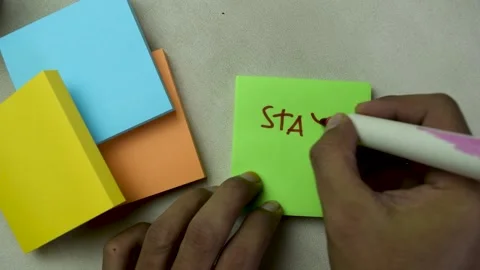 Concept of Stay Positive write on sticky... | Stock Video | Pond5