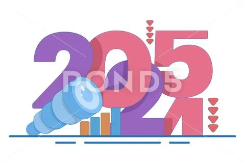 Concept of success opportunities in 2025. see, vision, and future. Illustration #288392692