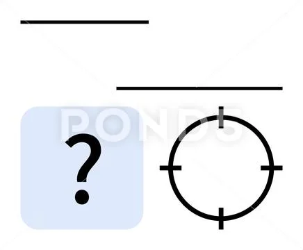 Concept of Uncertainty and Focus with Question Mark and Crosshair ...