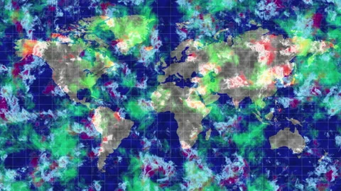 Concept of Weather Radar World Map | Stock Video | Pond5